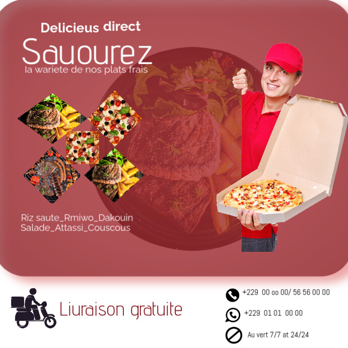 Pink Food Flyer Desihn Instagram Post Templat | PosterMyWall