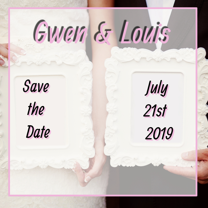 Pink Frame Save the Date Card Instagram Template | PosterMyWall