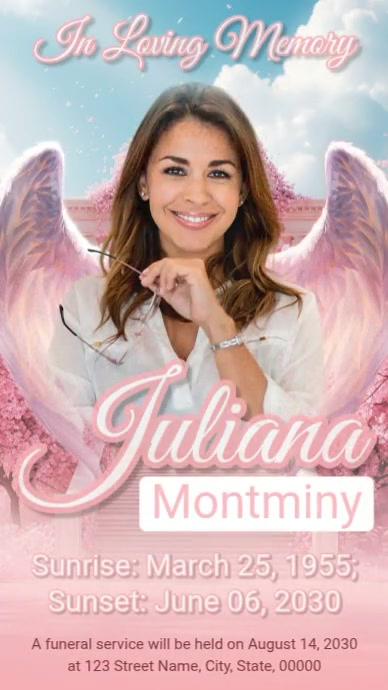 Pink Funeral Announcement Instagram Story Video Template | PosterMyWall