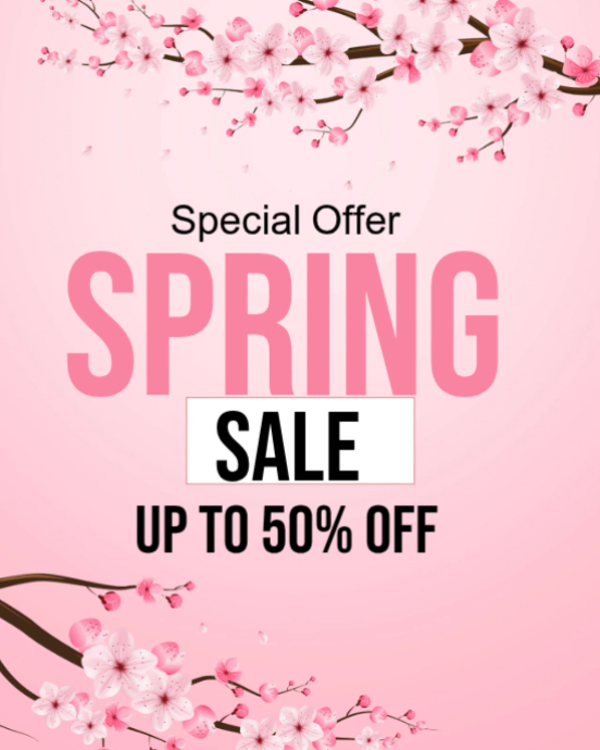 Pink Futuristic Spring Sale 2026 Instagram Portrait Template | PosterMyWall
