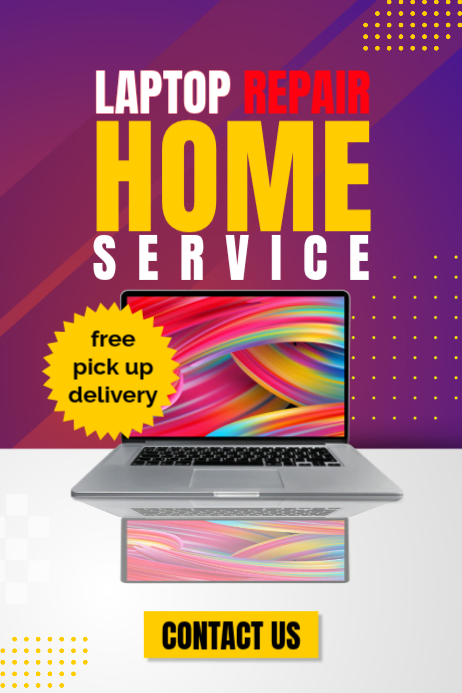 Pink Futuristik Laptop Repair Poster Template | PosterMyWall