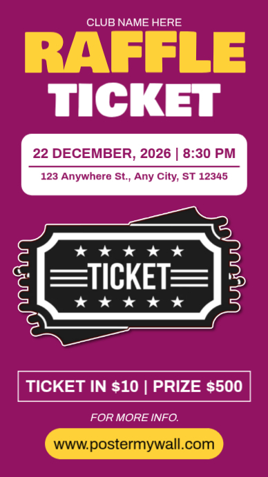 Pink Geometric Raffle Ticket Contest Instagram Story Template ...