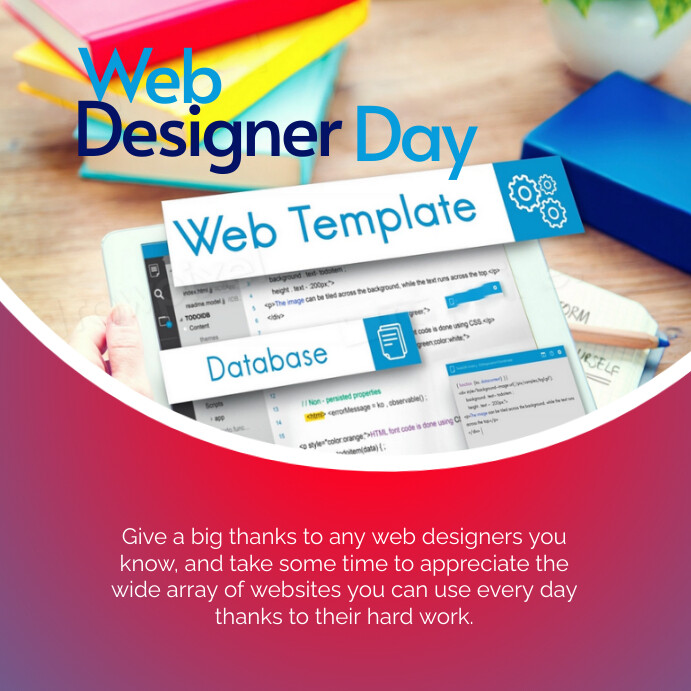 Plantilla de Pink Geometric Web Designer Day Instagram Po | PosterMyWall