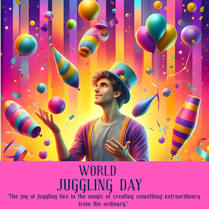 Copy of Pink Geometric World Juggling Day Instagram | PosterMyWall