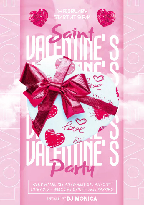 Copy of Pink Gift Valentine's Party | PosterMyWall