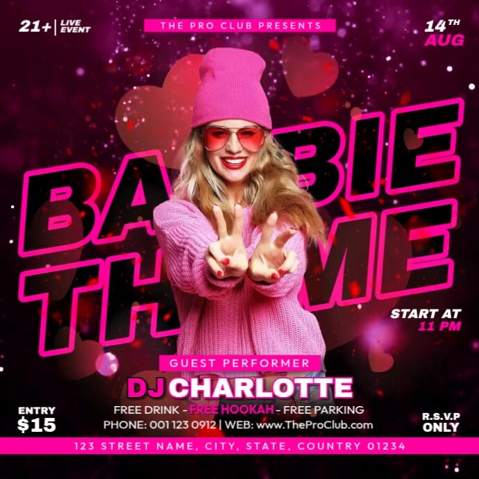 Plantilla de Pink Girls Party | PosterMyWall