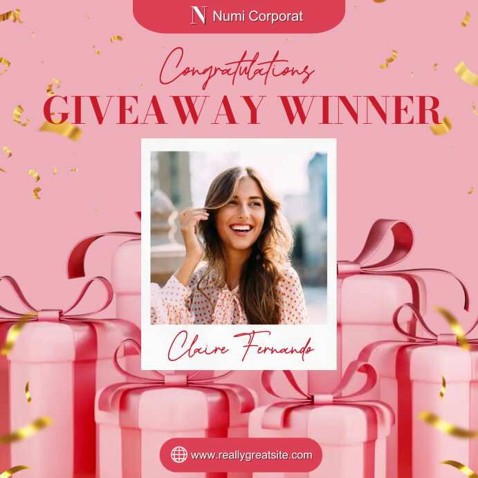 Copy of pink giveaway winner IG post | PosterMyWall