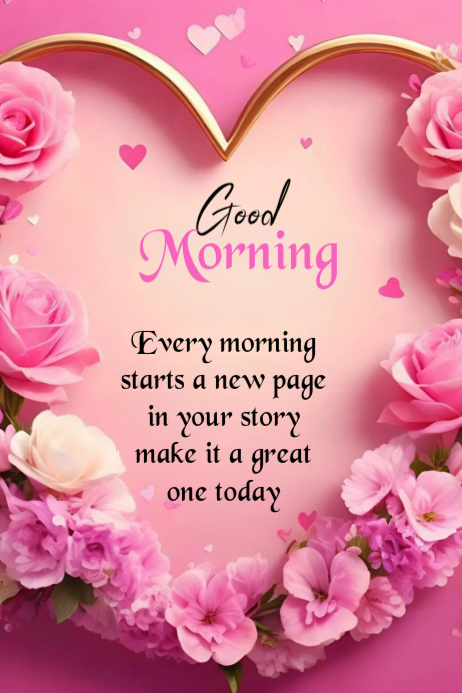 Pink Good Morning Poster Template | PosterMyWall