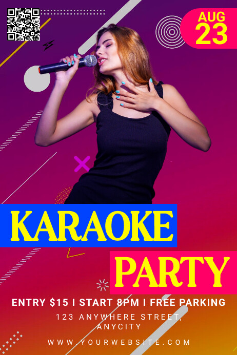 Plantilla de Pink Gradien Karaoke Party Poster | PosterMyWall