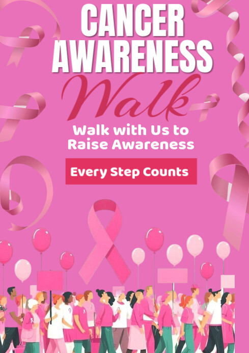 Copy of Pink Gradient Cancer Awareness Walk A1 | PosterMyWall