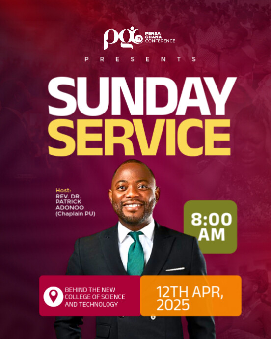 Pink Gradient Church Flyer Instagram Portrait Template | PosterMyWall