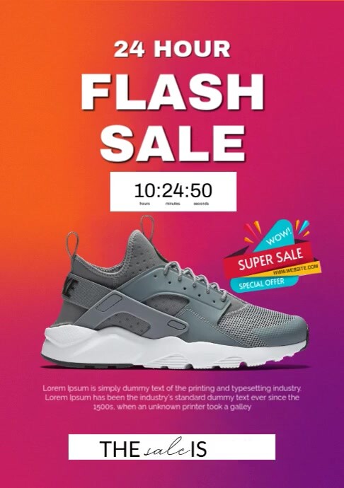 Copy of Pink Gradient Flash Sale Template A4 | PosterMyWall