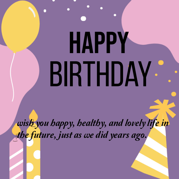 Pink Gradient Happy Birthday Celebration Temp Templat | PosterMyWall