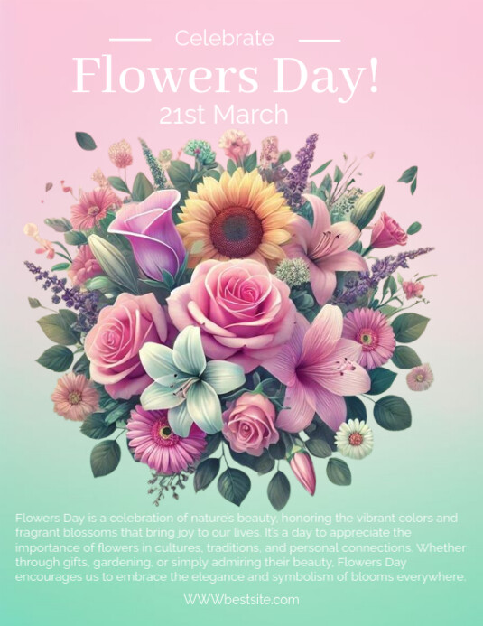 Copy of Pink Gradient National Flowers Day Flyer (us Letter) | PosterMyWall
