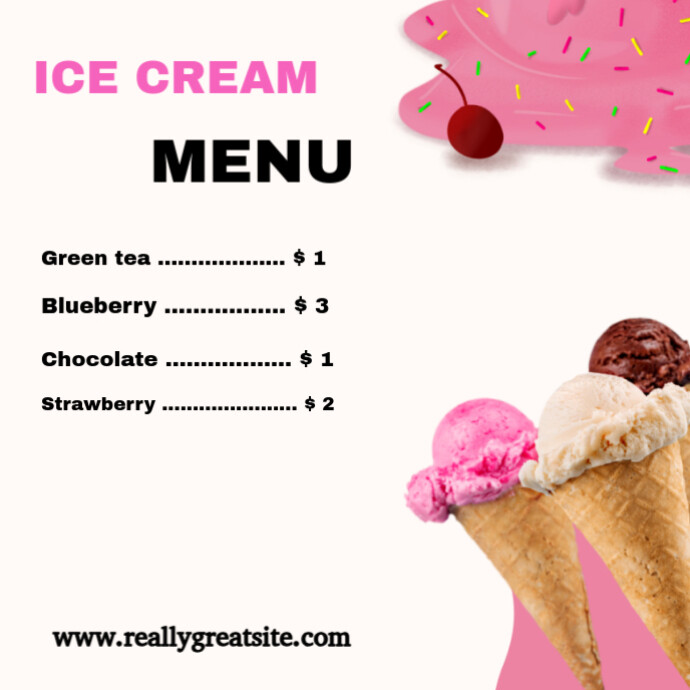 Modèle Pink Gradient Playful Ice Cream Menu Board Template Album Cover ...