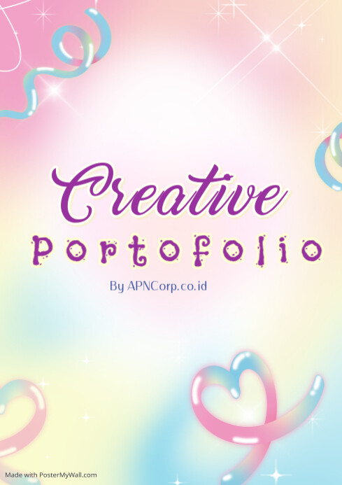 pink Gradient Portofolio A4 Template | PosterMyWall