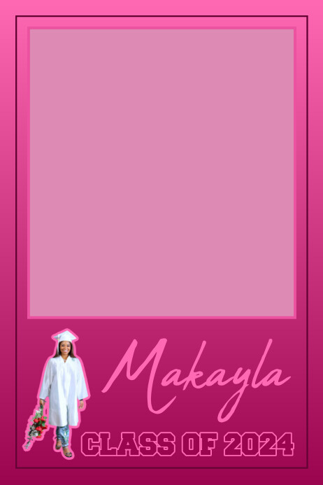 Pink Graduation Party 4x6 Photo Frame Templat Template | PosterMyWall