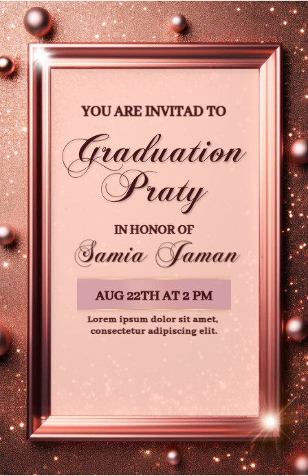pink graduation party card template | PosterMyWall