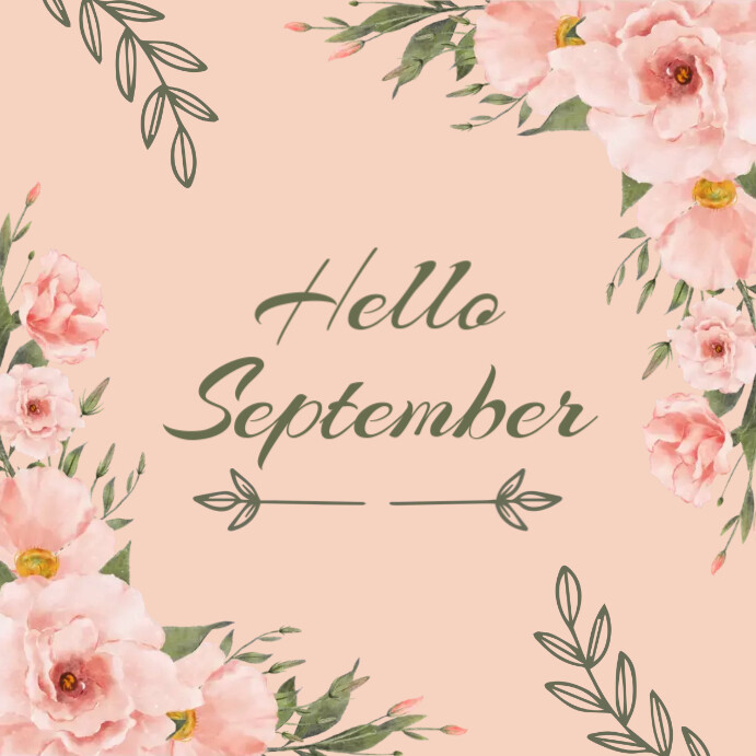 Copy of Pink Green Hello September Instagram Post | PosterMyWall