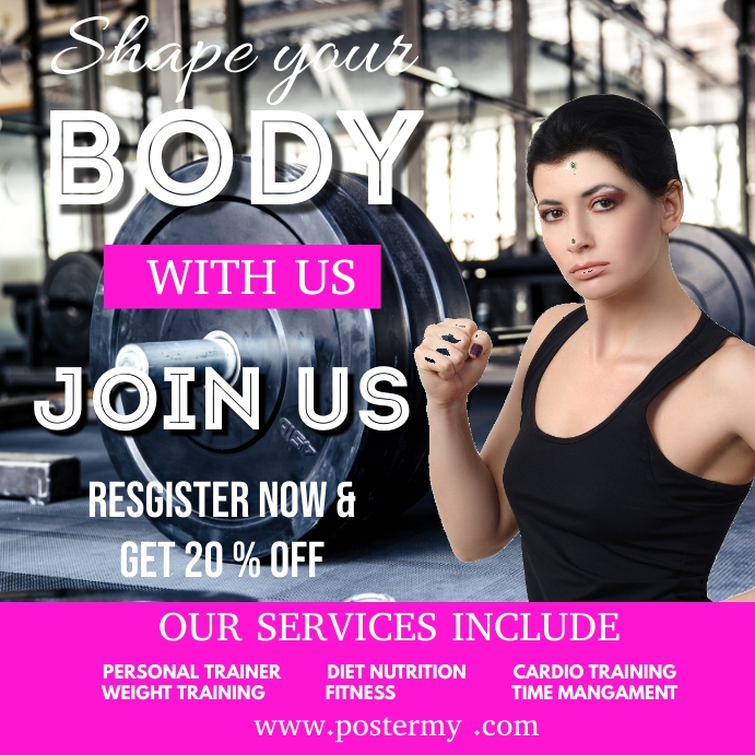 Pink Gym Services Fitness Instagram Post Template | PosterMyWall