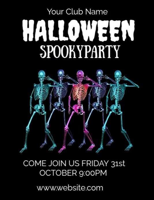 Pink Halloween Spooky Party Flyer Template | PosterMyWall