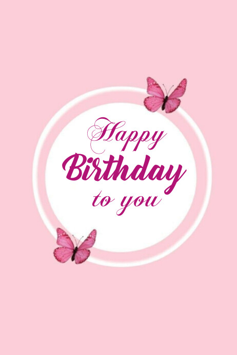 Pink Happy Birthday Poster Template | PosterMyWall