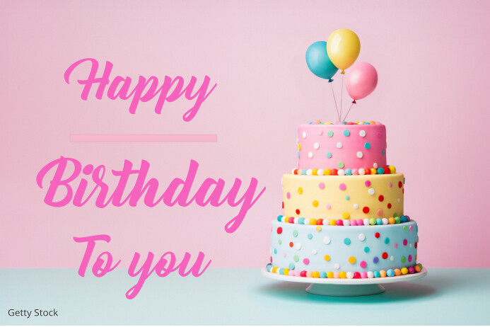 Pink Happy Birthday Poster Template | PosterMyWall