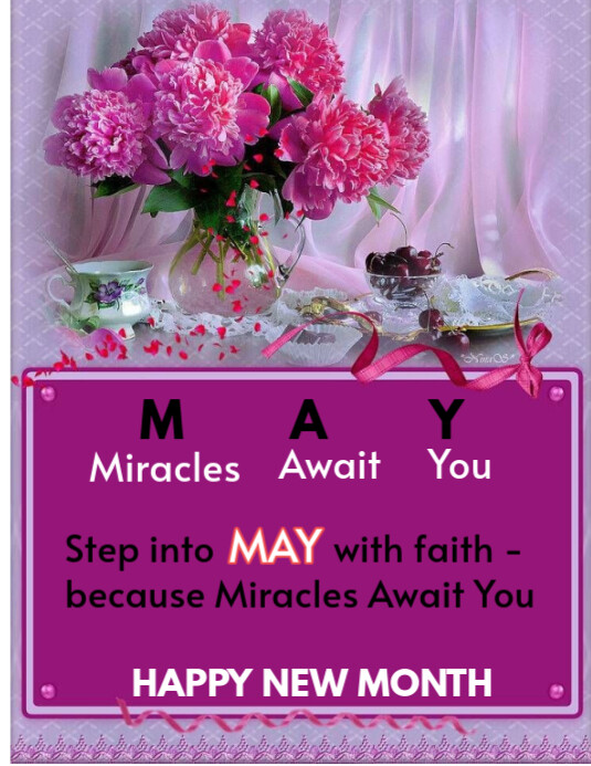 Pink Happy New Month Of May Acronym Flyer Flyer (us Letter) Template ...