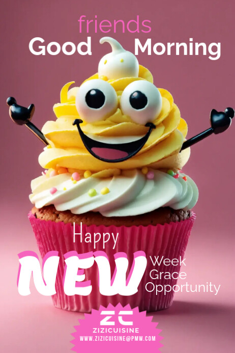 Pink Happy New Week Poster Template | PosterMyWall