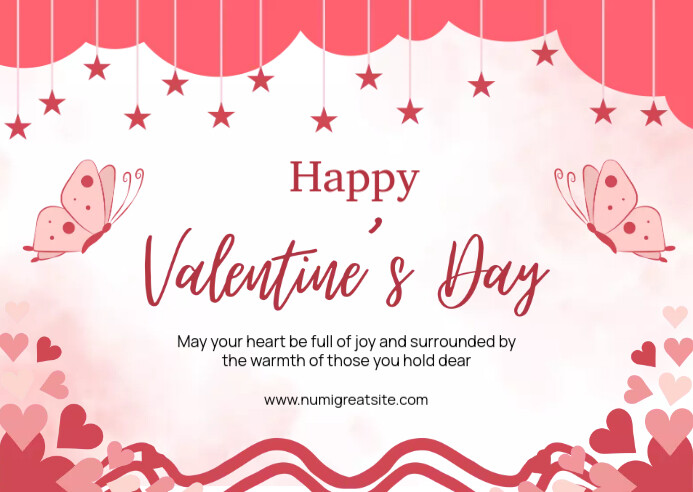 Pink Happy Valentine's Day Card Template | PosterMyWall