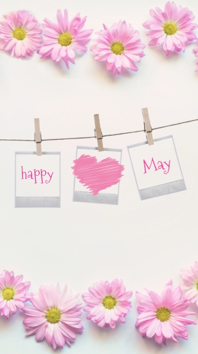 pink heart happy may instagram story Template | PosterMyWall