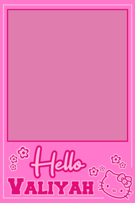 Pink Hello Kitty 4x6 Photo Frame Template | PosterMyWall