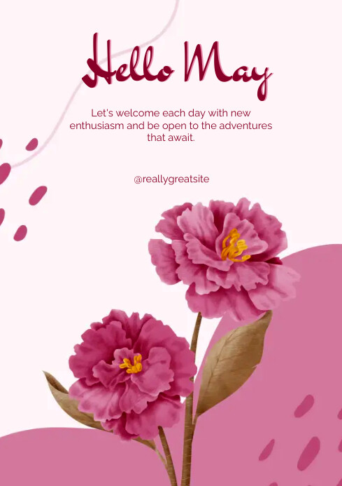 Modèle Pink hello may | PosterMyWall