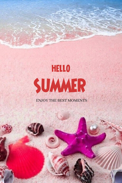 Pink Hello Summer Poster Template | PosterMyWall