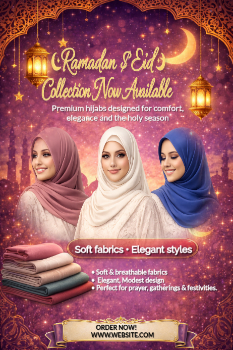 Pink Hijab Collection Poster Template | PosterMyWall