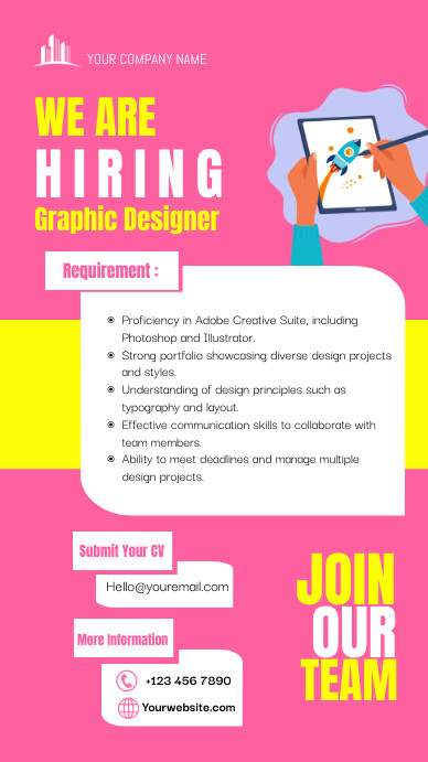 pink hiring instagram post Template | PosterMyWall
