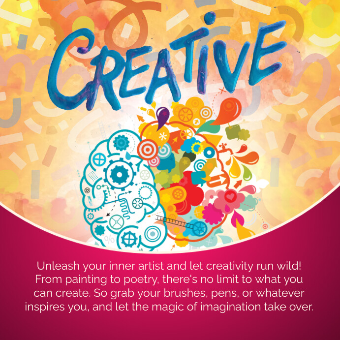 Plantilla de Pink Illustrative Creativity Day Instagram P | PosterMyWall