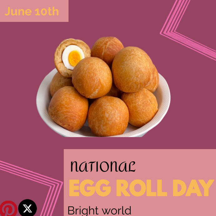 Copy of Pink Illustrative Egg Roll Instagram Post | PosterMyWall