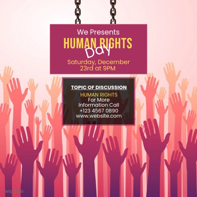 Pink Illustrative Human Rights Instagram Post Template | PosterMyWall
