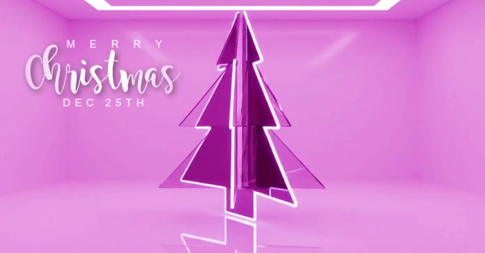 Pink Illustrative Merry Christmas Animation Card Design Facebook Ad ...