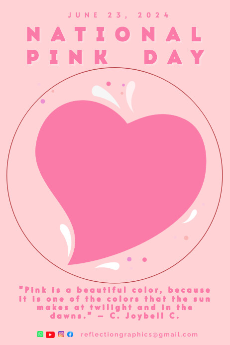 Modèle Pink Illustrative National Pink Day Poster | PosterMyWall