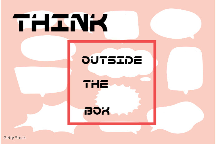 Pink Illustrative Think Outside The Box Poster Template | PosterMyWall
