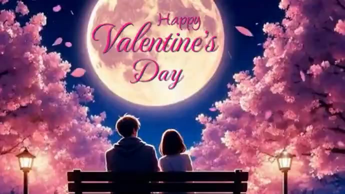 Pink Illustrative Valentine's Day Digital Display Video Template ...