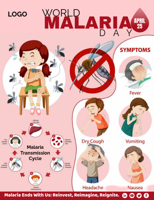 Plantilla de Pink Illustrative World Malaria Day Flyer (us Letter ...