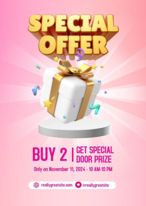 Copy of Pink Ilustratif Special Offer A3 | PosterMyWall