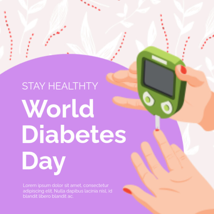 Pink Ilustratif World Diabetes Day Pos Instagram Template | PosterMyWall
