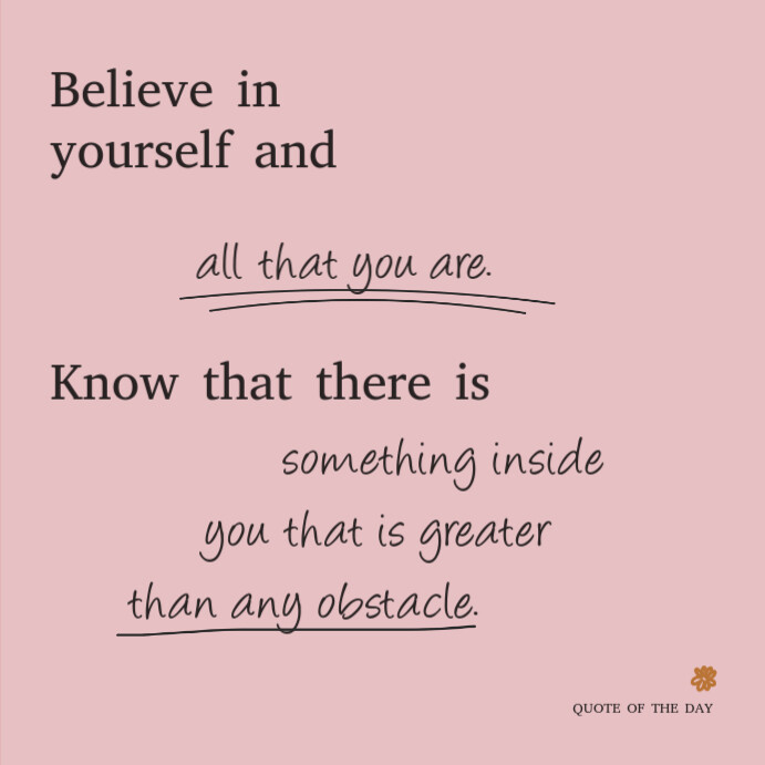 Pink Inspirational Quote Of The Day Pos Instagram Template | PosterMyWall