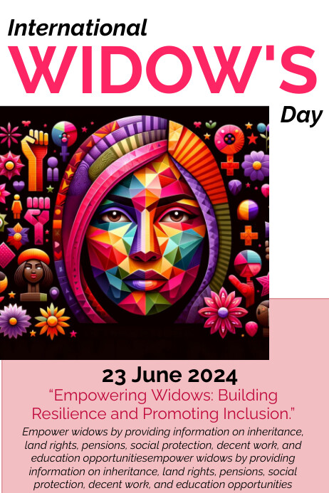 Pink International Widow's Day Poster Template | PosterMyWall