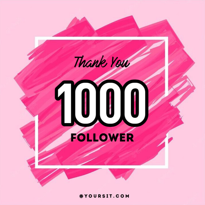 Pink Joyful 1k Follower Instagram Post Template | PosterMyWall