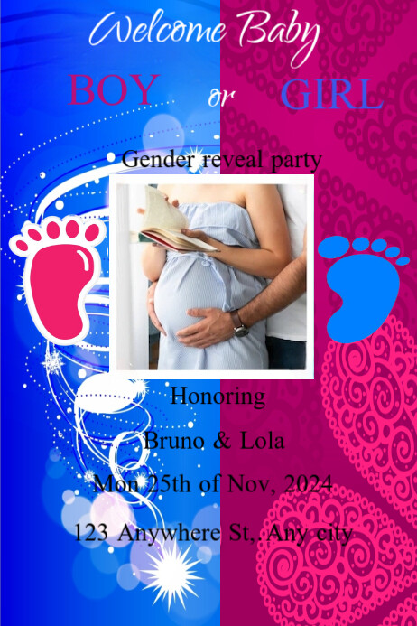 Copy of Pink Joyful Baby Anounce Poster | PosterMyWall